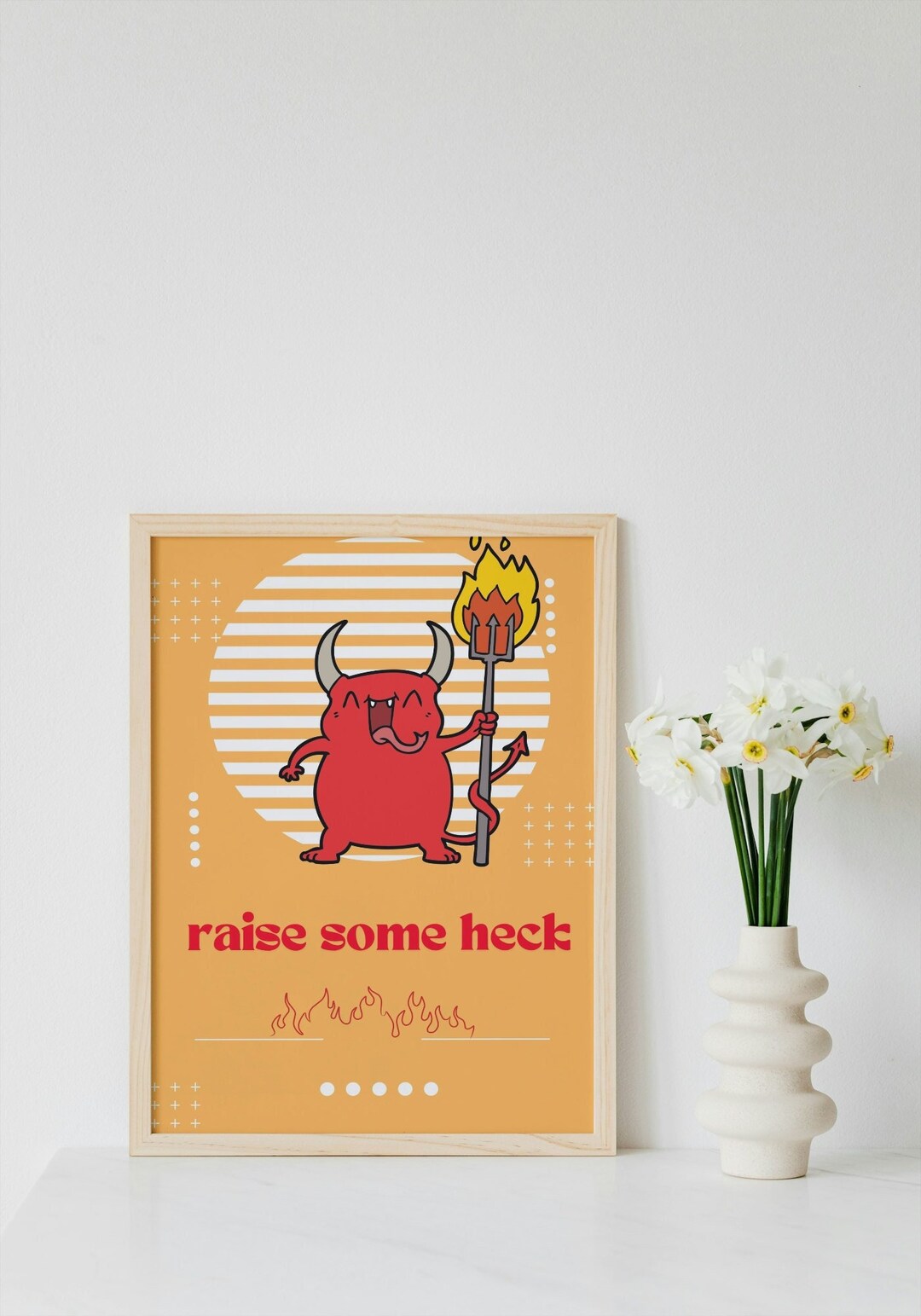 Raise Some Heck Wall Art Devil Poster Print - Etsy