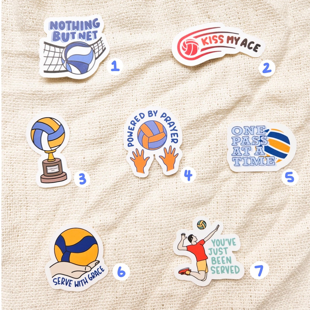 Die Cut Sticker: Volleyball Themed | Waterproof, Volleyball, Sporty ...