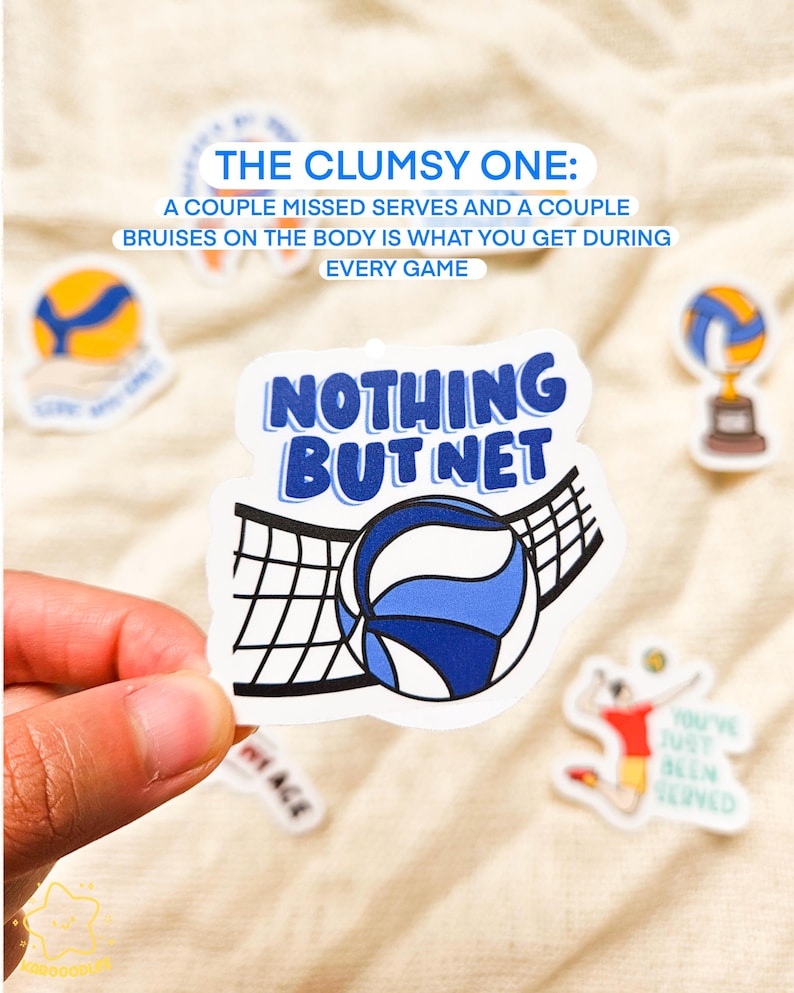 Die Cut Sticker: Volleyball Themed | Waterproof, Volleyball, Sporty ...
