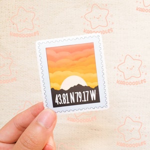 CUSTOM Die Cut Sticker: Sunset Stamp | Waterproof, Stamp Sticker ...