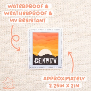 CUSTOM Die Cut Sticker: Sunset Stamp | Waterproof, Stamp Sticker ...