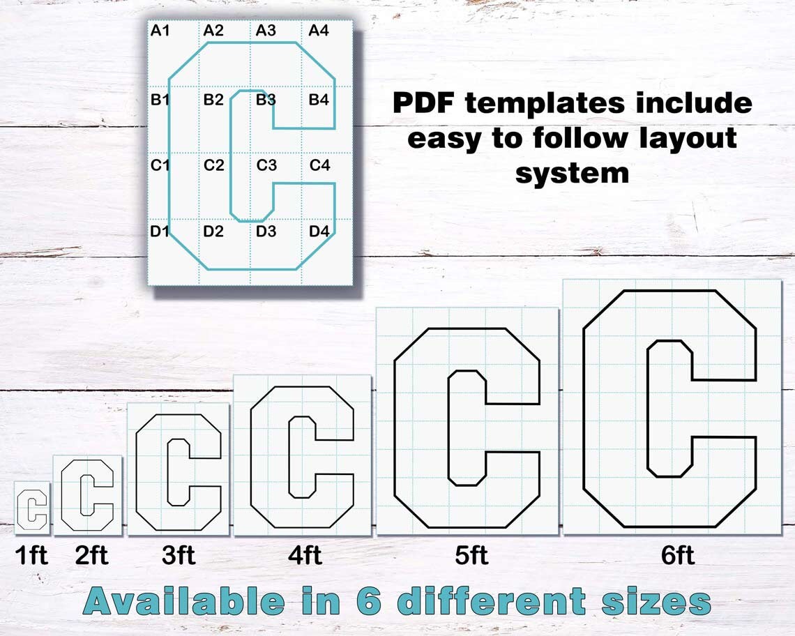 Letter C Mosaic Balloon Frame Template Square Letters PDF - Etsy