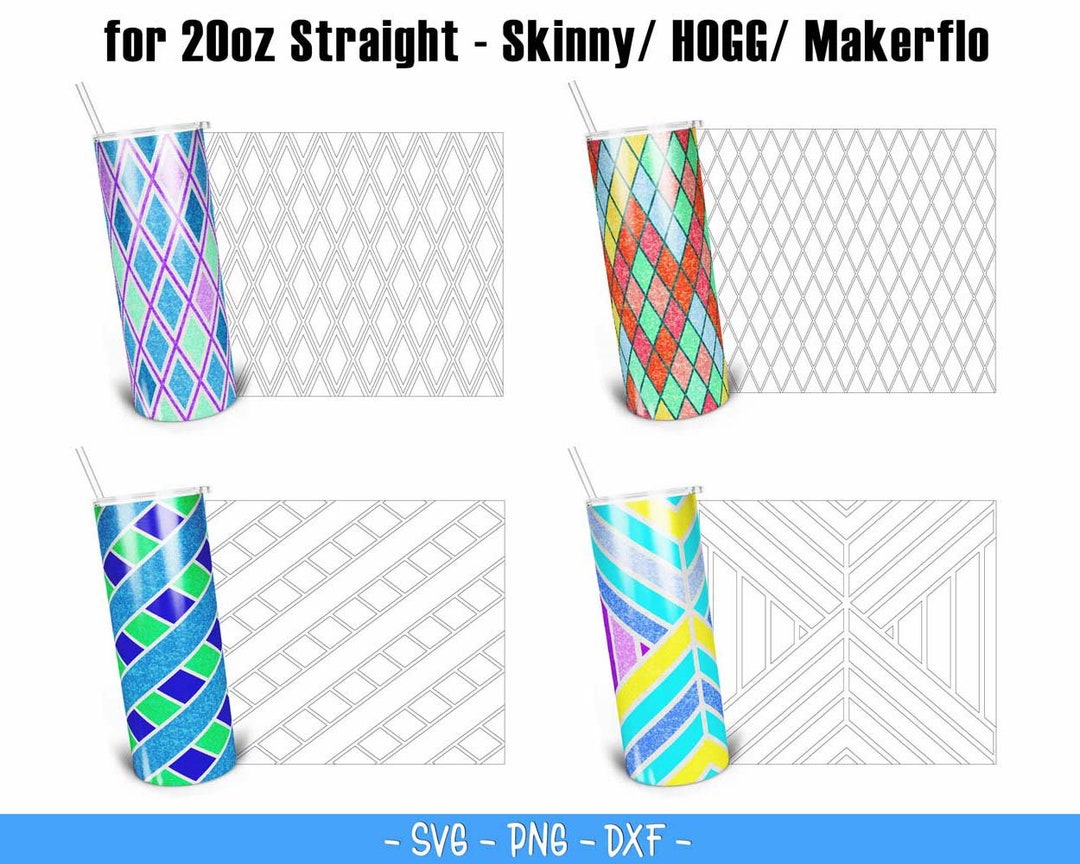 4x V Split/ Diamonds Burst Tumbler Templates Seamless SVG for 20oz ...