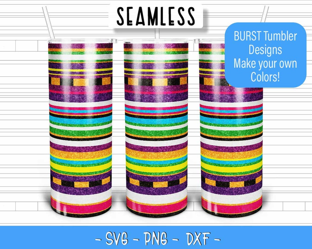 Serape Burst Tumbler Template SVG for 20oz Skinny Straight/ 20oz HOGG ...
