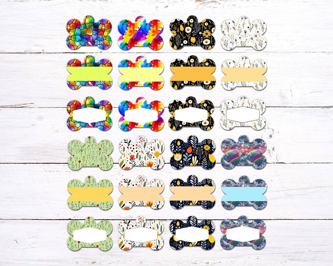 Dog Pet Tag Sublimation PNG Bundle, Dog Bone Tag Templates ...