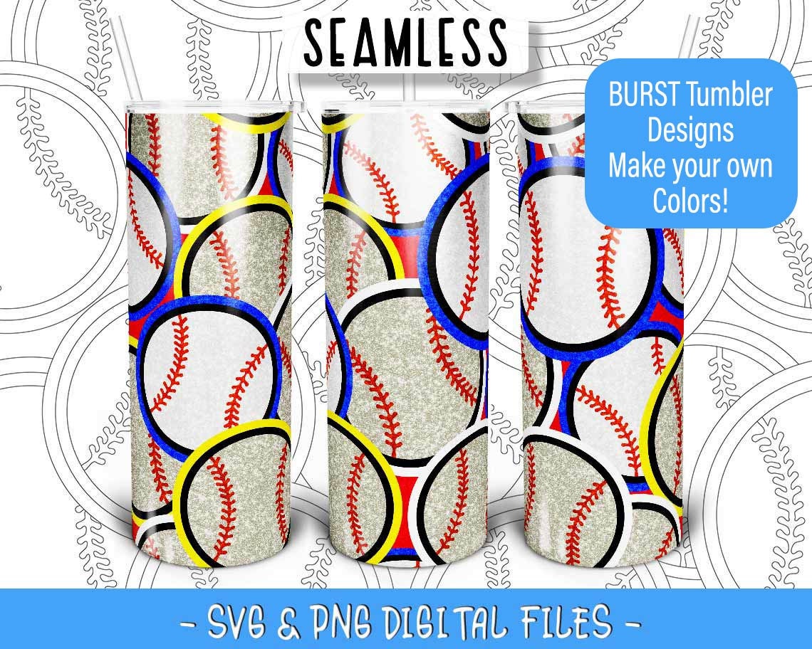 Baseball Burst Softball Burst Tumbler Template SVG Burst - Etsy