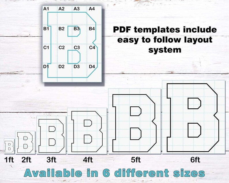 Letter B Mosaic Balloon Frame Template Square Letters PDF - Etsy