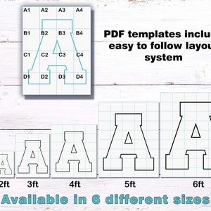 Letter A Mosaic Balloon Frame Template - Square Letters PDF Print Files ...