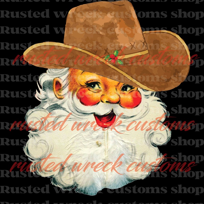 Santa Screen Print Tee - Etsy