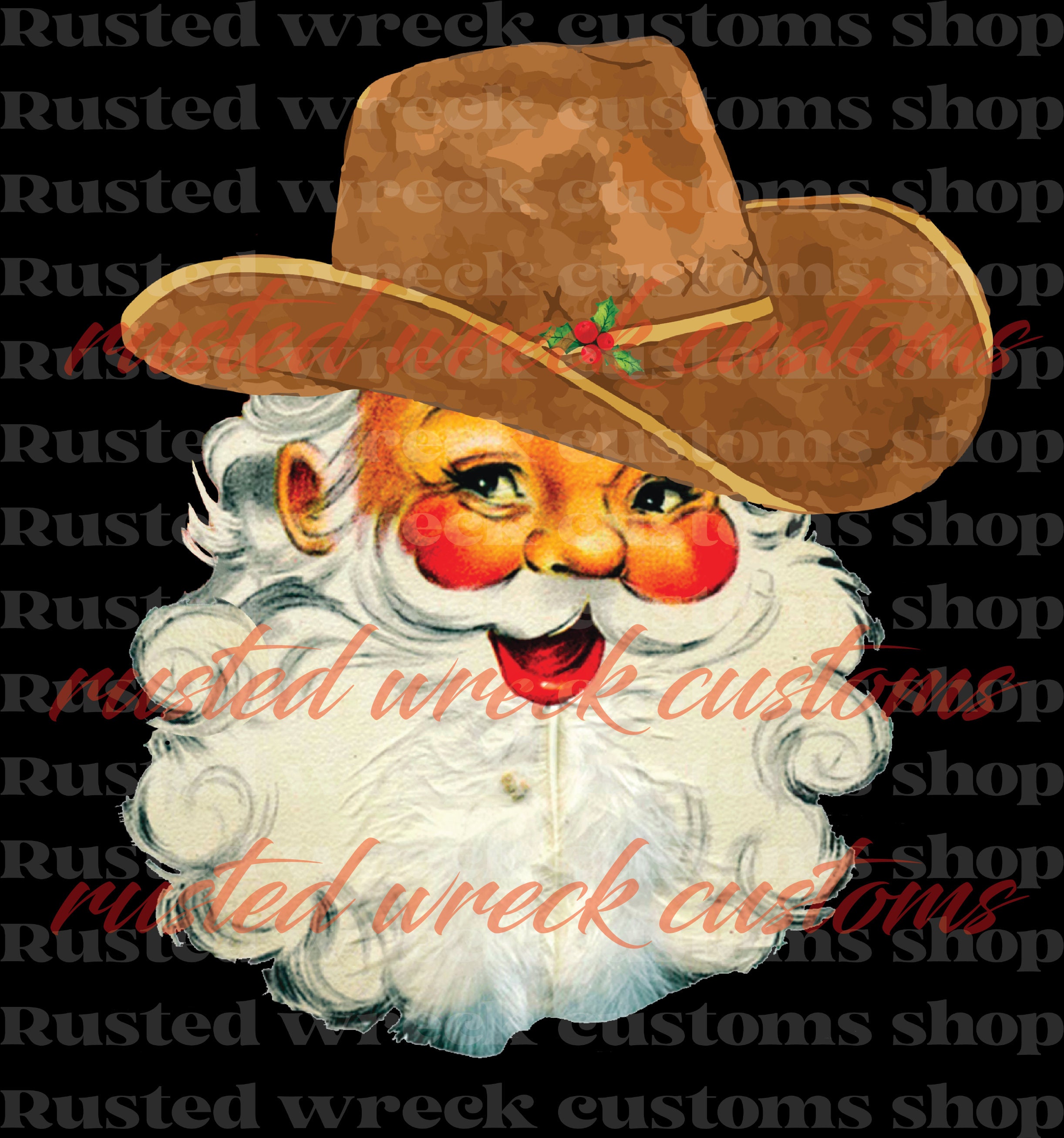 Cowboy Vintage Santa Instant Download File for Sublimation, Screen ...