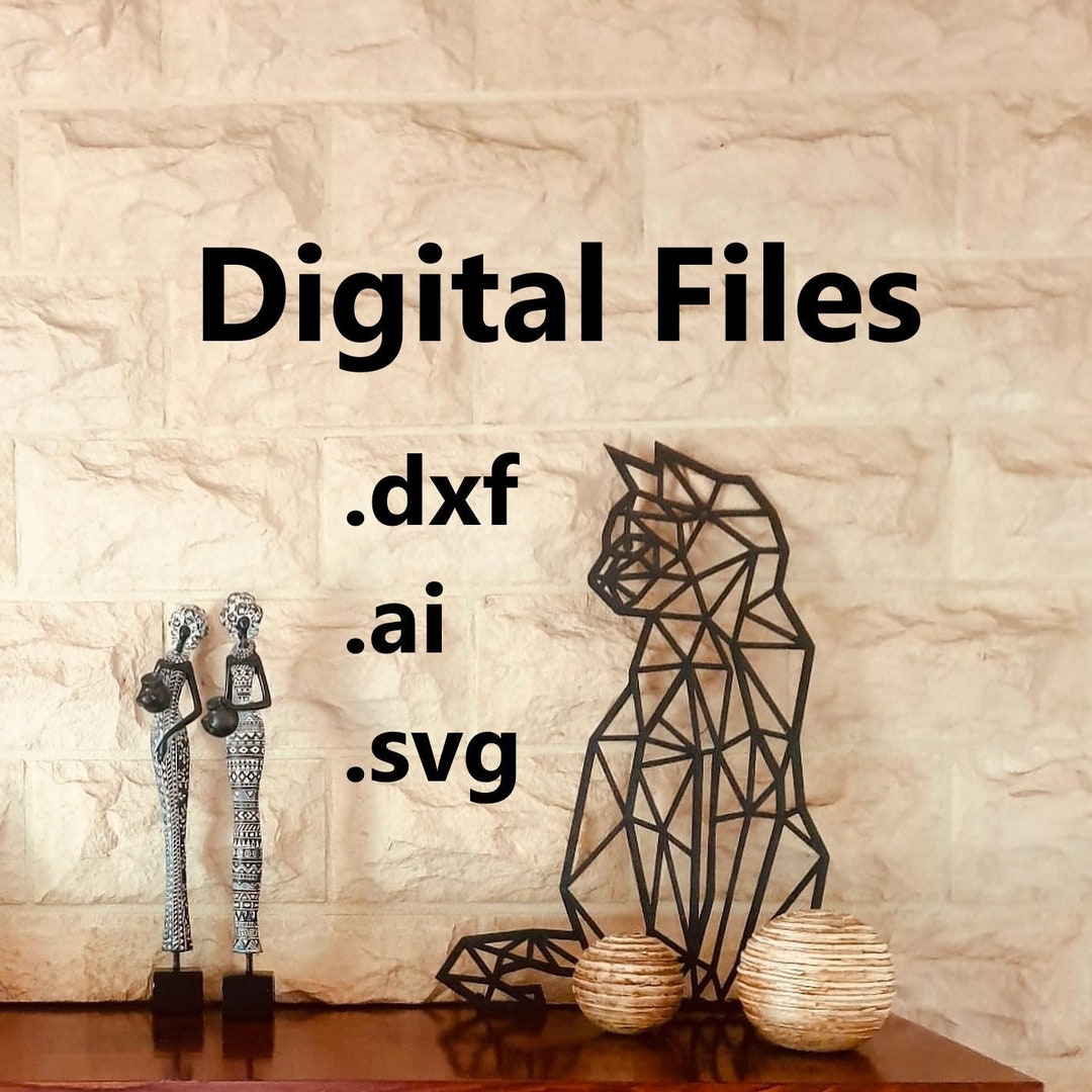 60cm Cat Gato Chat Digital File DWG AI DXF for Lasercut Printer - Etsy