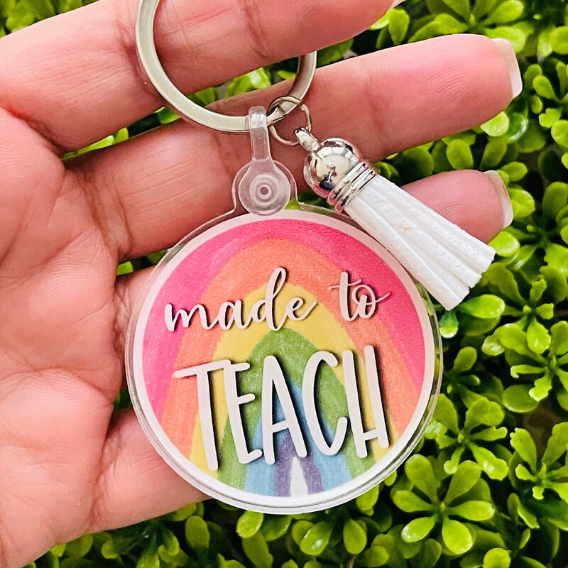Teacher Keychain - Etsy