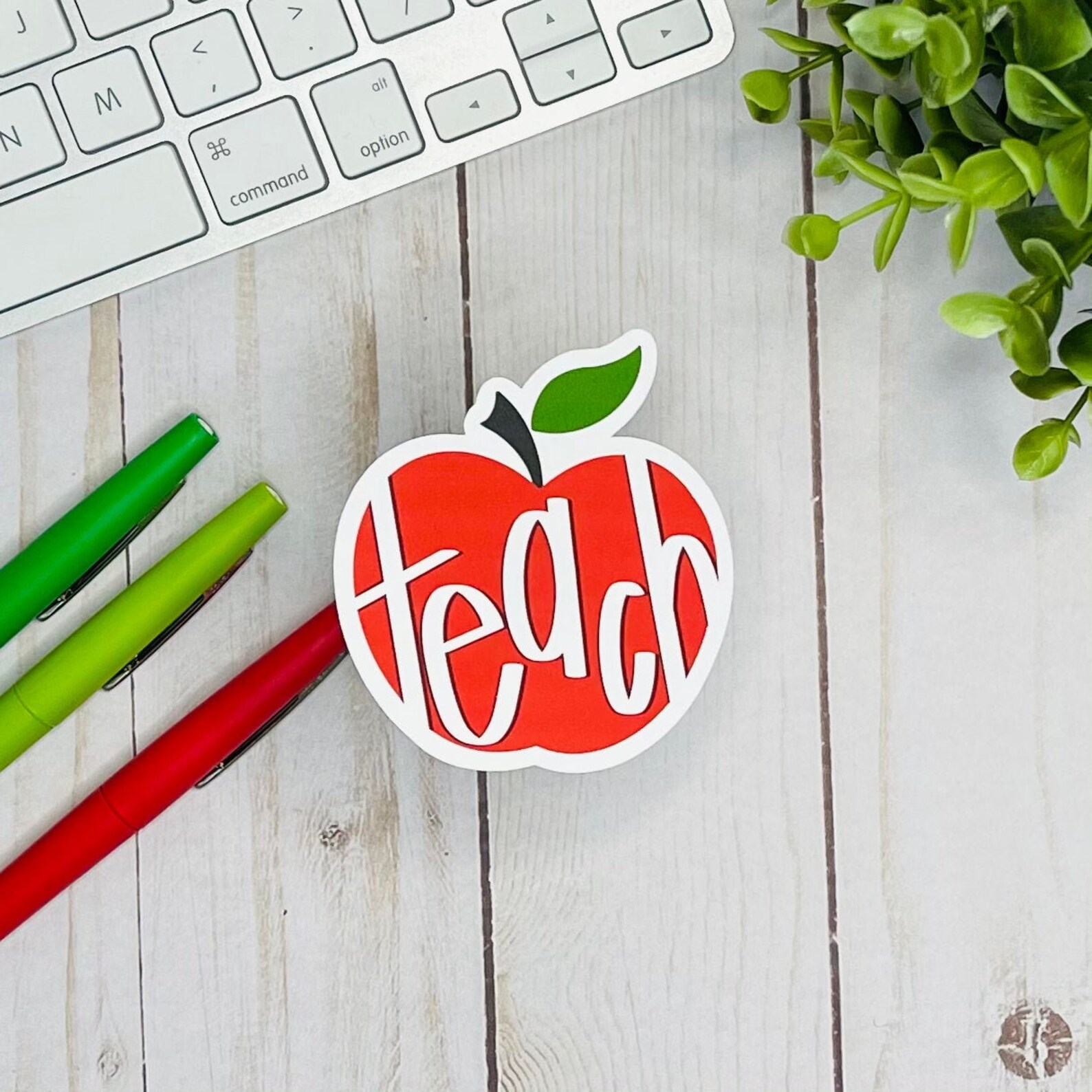 TEACH Apple Sticker Teacher Sticker Apple Sticker - Etsy
