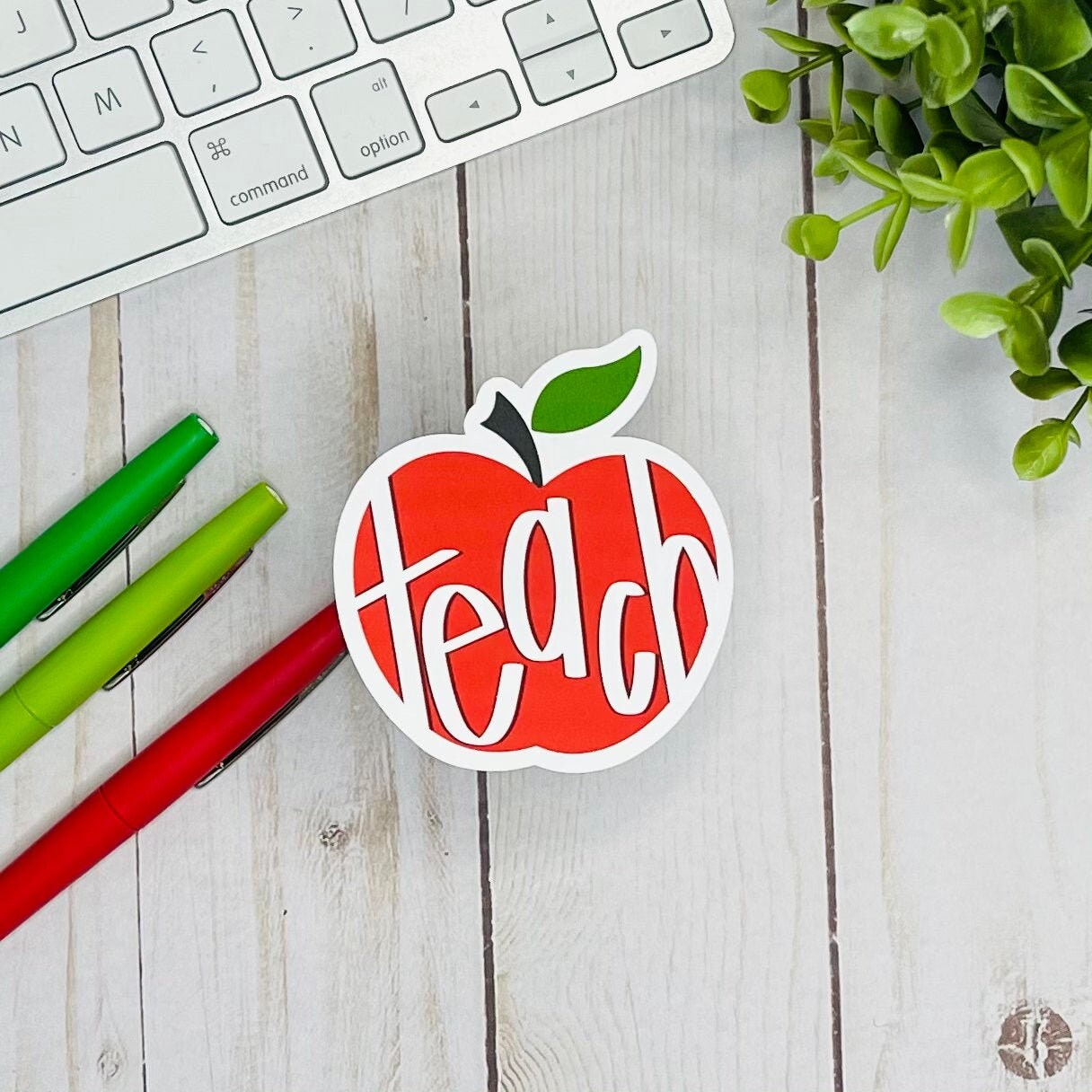 TEACH Apple Sticker Teacher Sticker Apple Sticker - Etsy