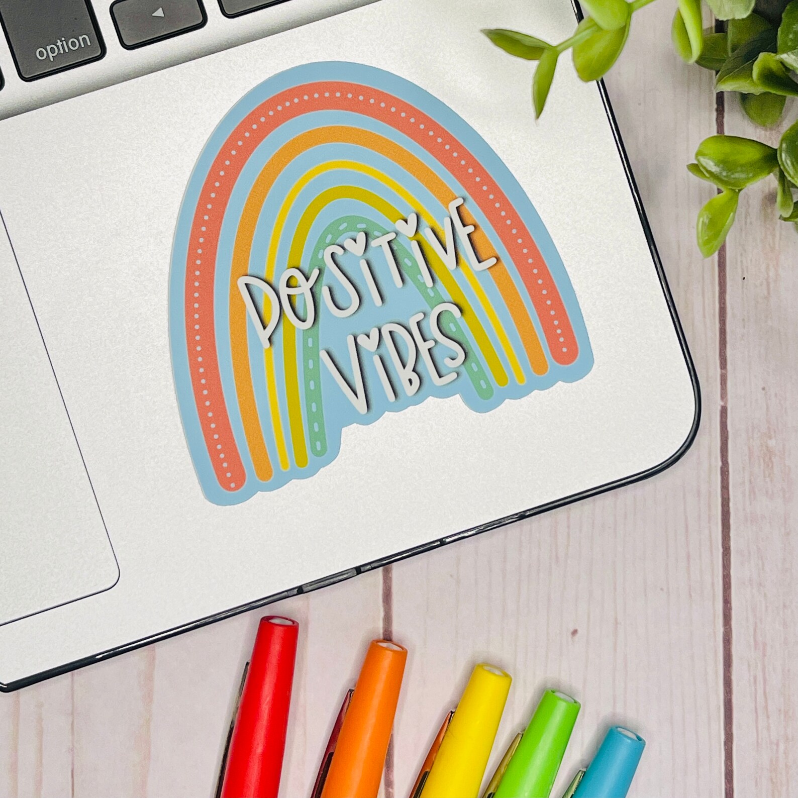 Positive Vibes Colorful Rainbow Sticker Positivity Sticker - Etsy
