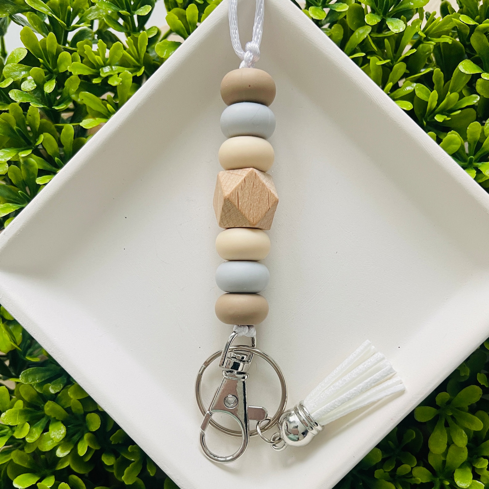 Neutral Color Lanyard Neutral Lanyard Beaded Lanyard - Etsy