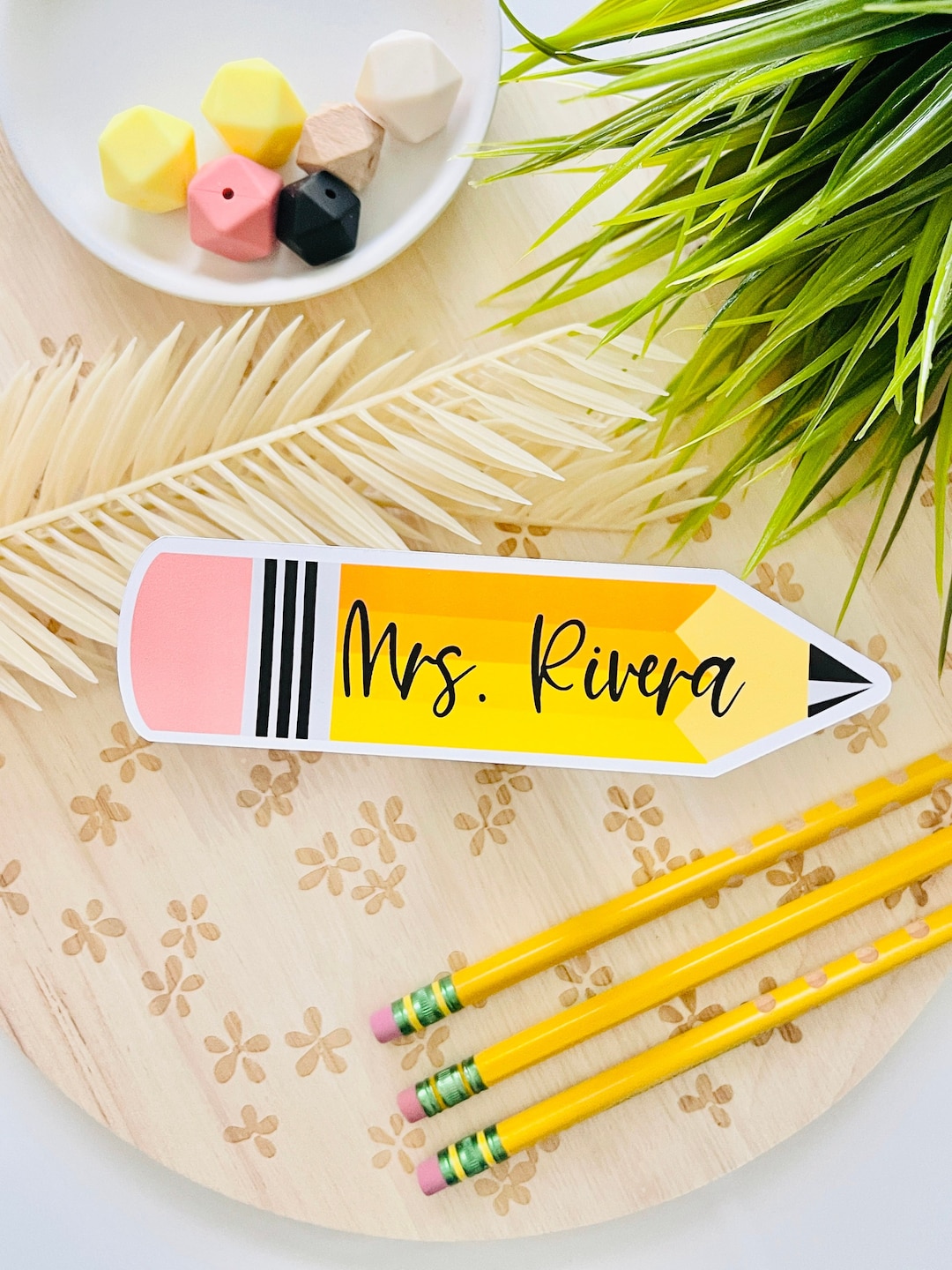 Custom Pencil Name Sticker | Custom Teacher Pencil Name Sticker ...