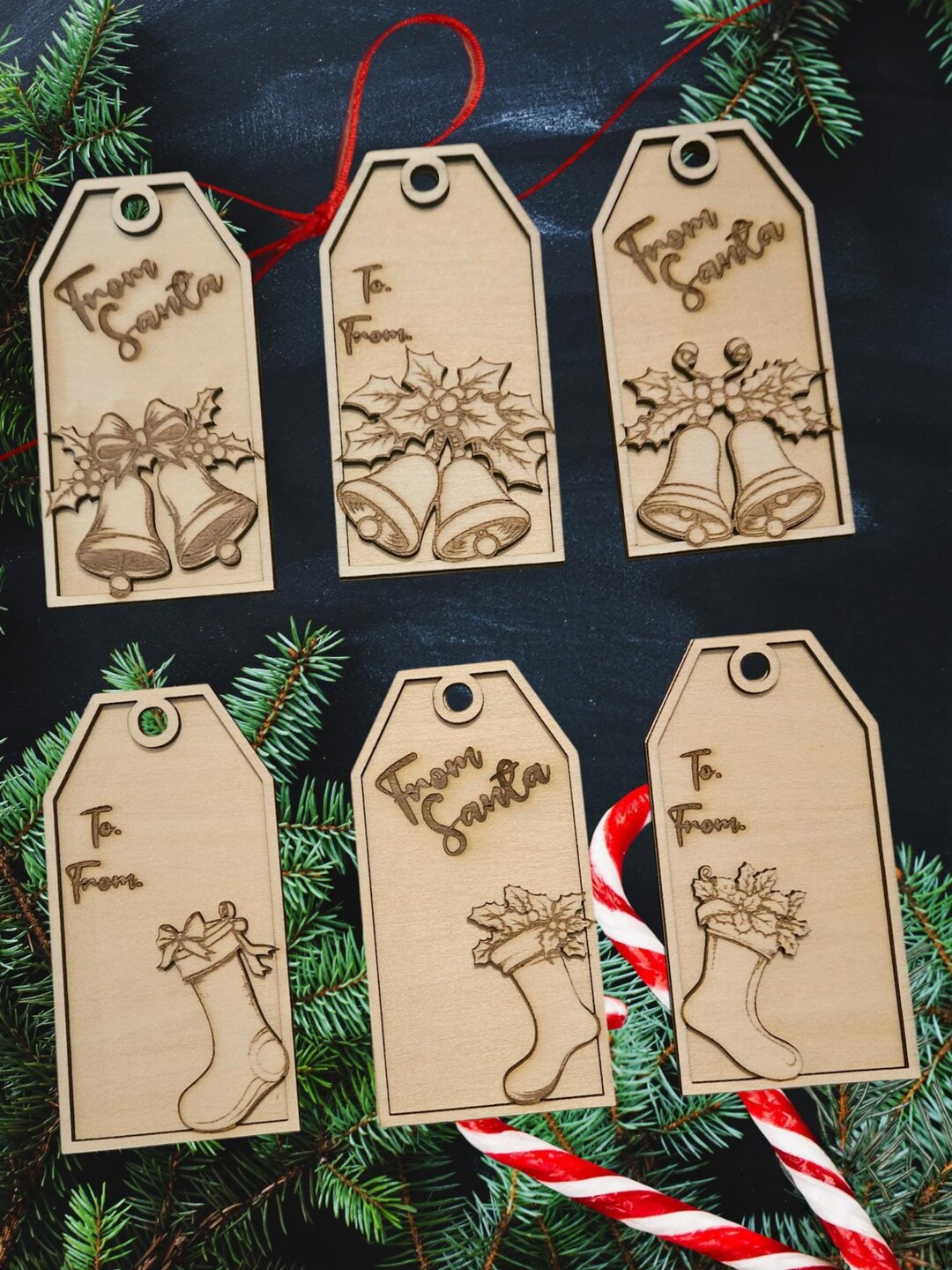 Set of Layered Christmas Tags - Etsy