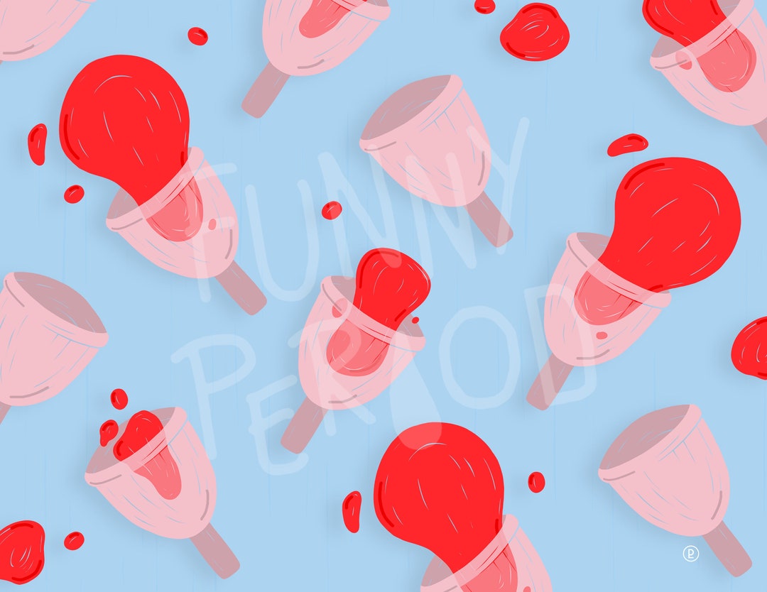 Menstrual Cup Pattern Funny Period Illustration Educational - Etsy