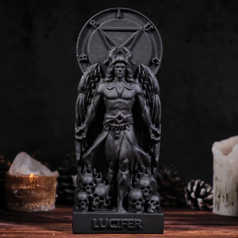 Satan Statue Wood - Etsy Norway