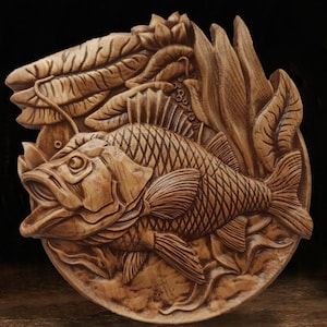 Fish Wood Carvings, Fish Wall Decor, Fishing Art, Wood Art, Fish ...
