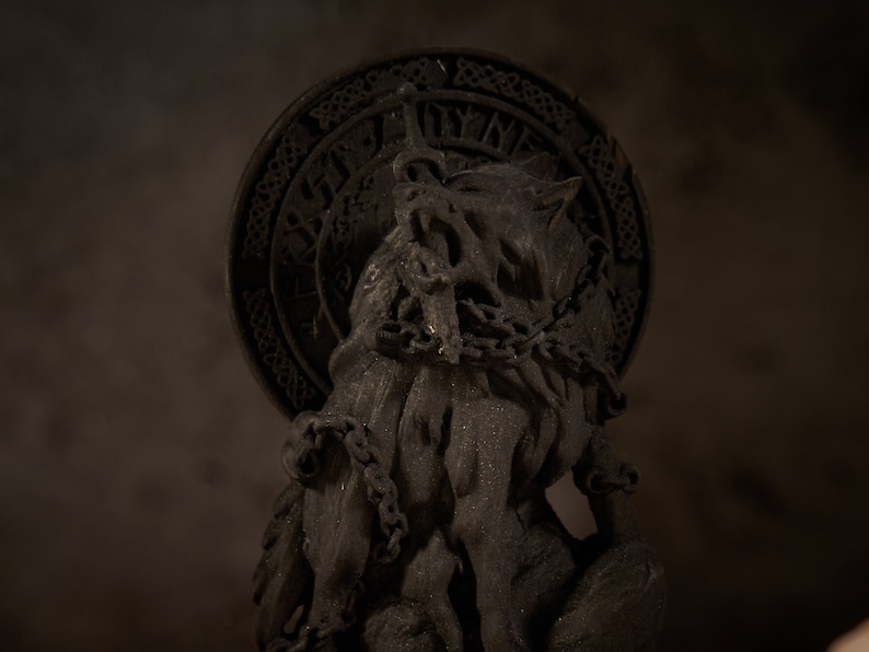 Black Fenrir Statue, Fenrir Norse Wolf Statue, Fenrir Wolf Statue ...