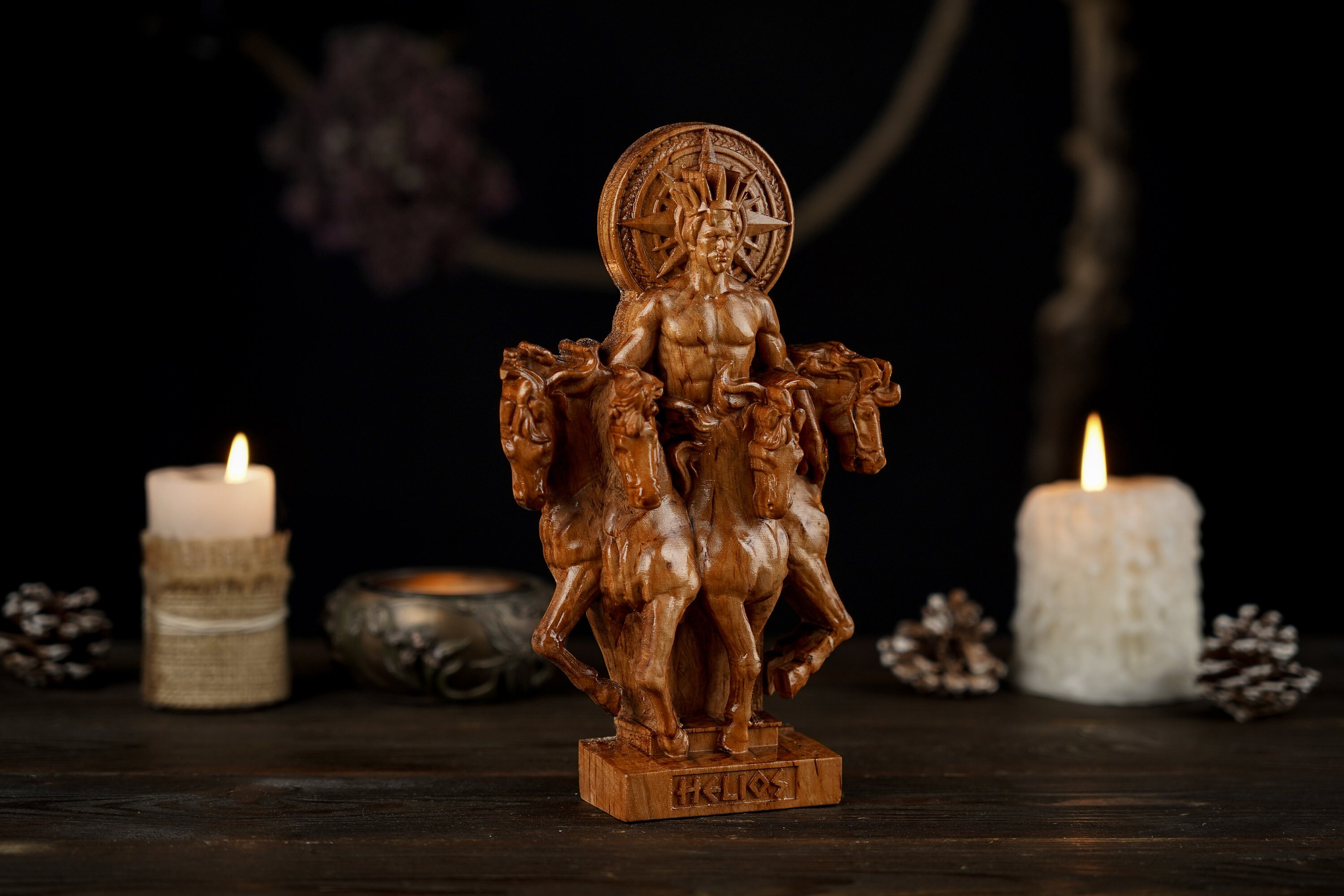 Helios Statue Helios Greek God Helios With 4 Horses Helios - Etsy UK