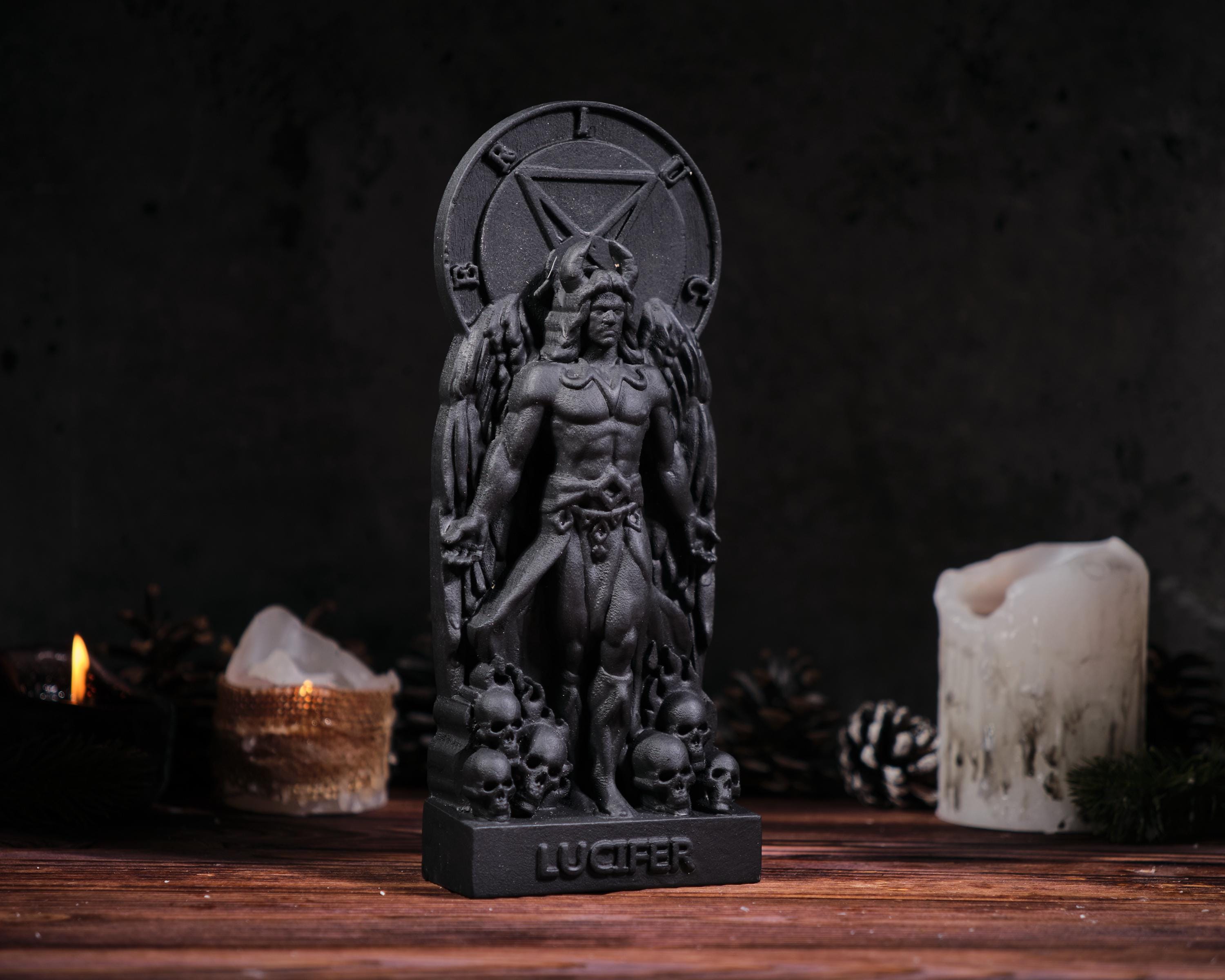 Black Lucifer Angel Statue, Satan Statue, Lucifer Series, Occultism ...