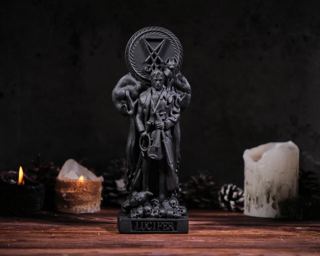 Black Lucifer Statue, Satan Statue, Lucifer Series, Occultism, Satanism ...