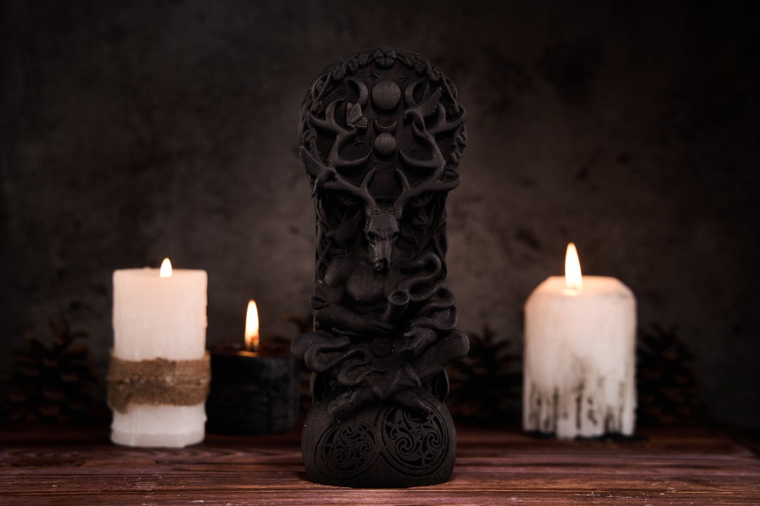 Black Cernunnos Celtic Horned God, Cernunnos Celtic Statue, Celtic Gods ...
