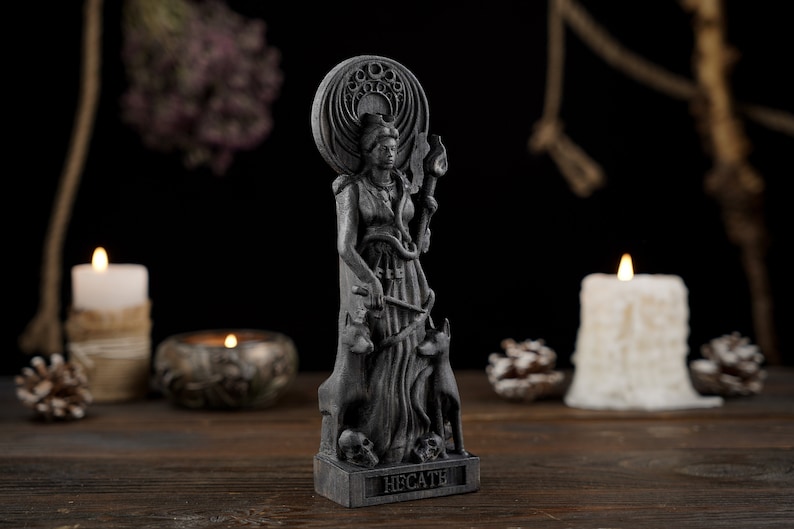Hecate Statue Hecate Greek Goddess Hekate Black Figure - Etsy