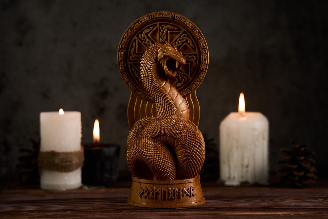 Jormungandr Statue, Jormungandr Norse Statue, Serpent Norse Statue ...