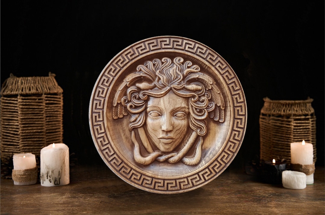 Gorgona Wood Wall Decor, Medusa Wood Art, Greek Art, Medusa Carvings ...