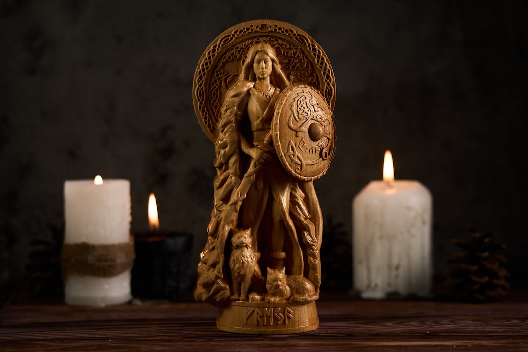 Freyja Statue, Freyja Goddess, Freyja Norse Goddess, Freyja Wooden ...