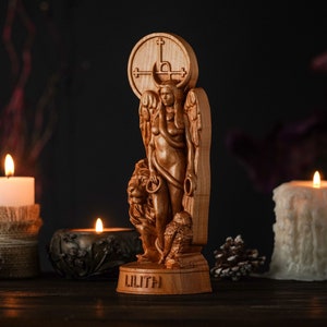 Lilith Wicca Goddess, Inanna, Astaroth Statue, Pagan Wooden Statue ...