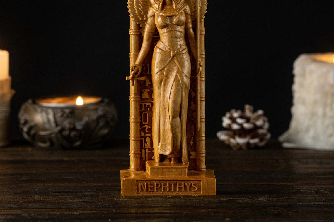 Nephthys Egyptian Goddess, Nephthys With Wings Statue, Ancient Egypt ...