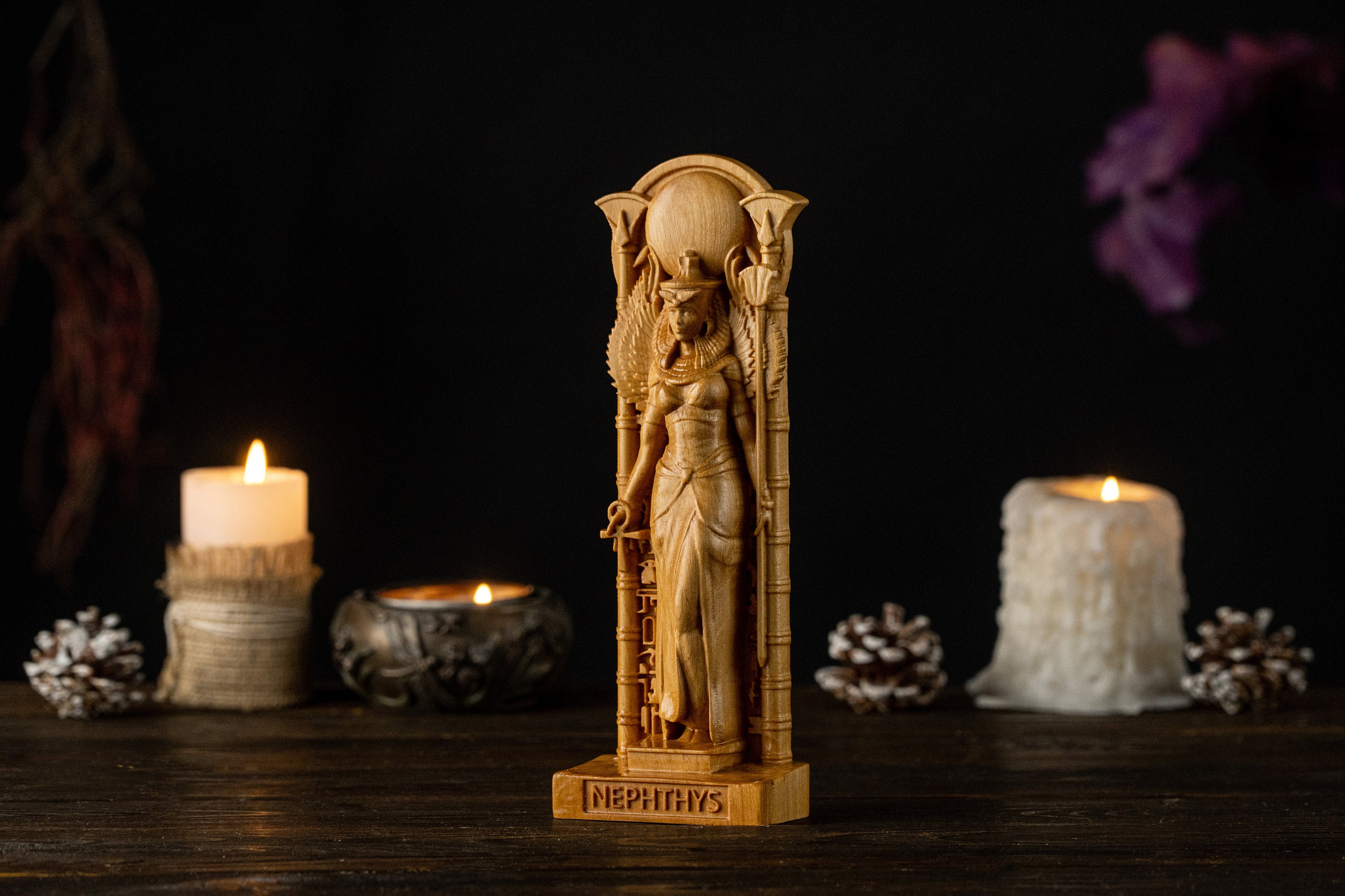 Nephthys Egyptian Goddess Nephthys With Wings Statue Ancient - Etsy