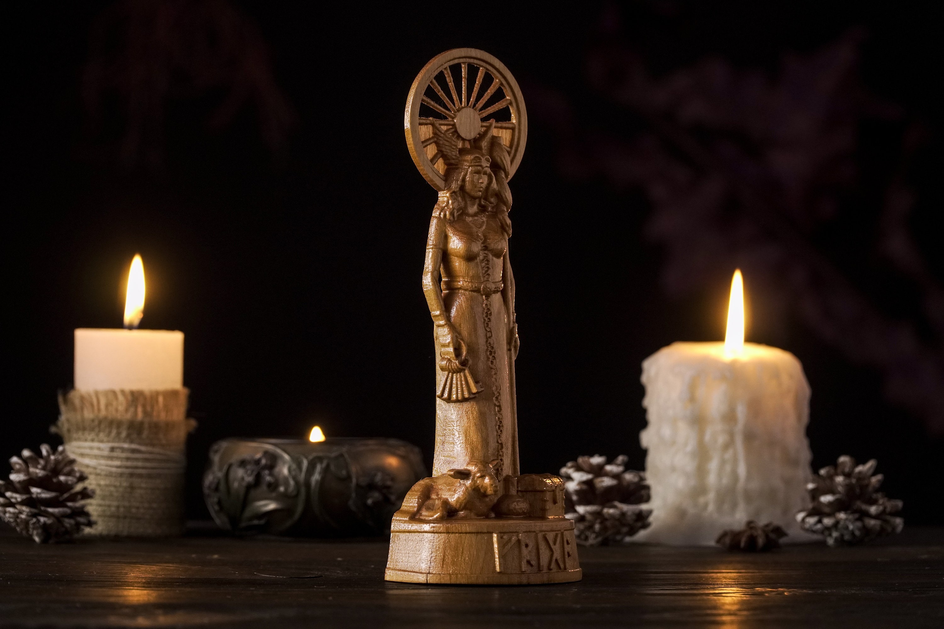 Frigg Norse Goddess Statue Frigg Wooden Statue Pagan Altar | Etsy