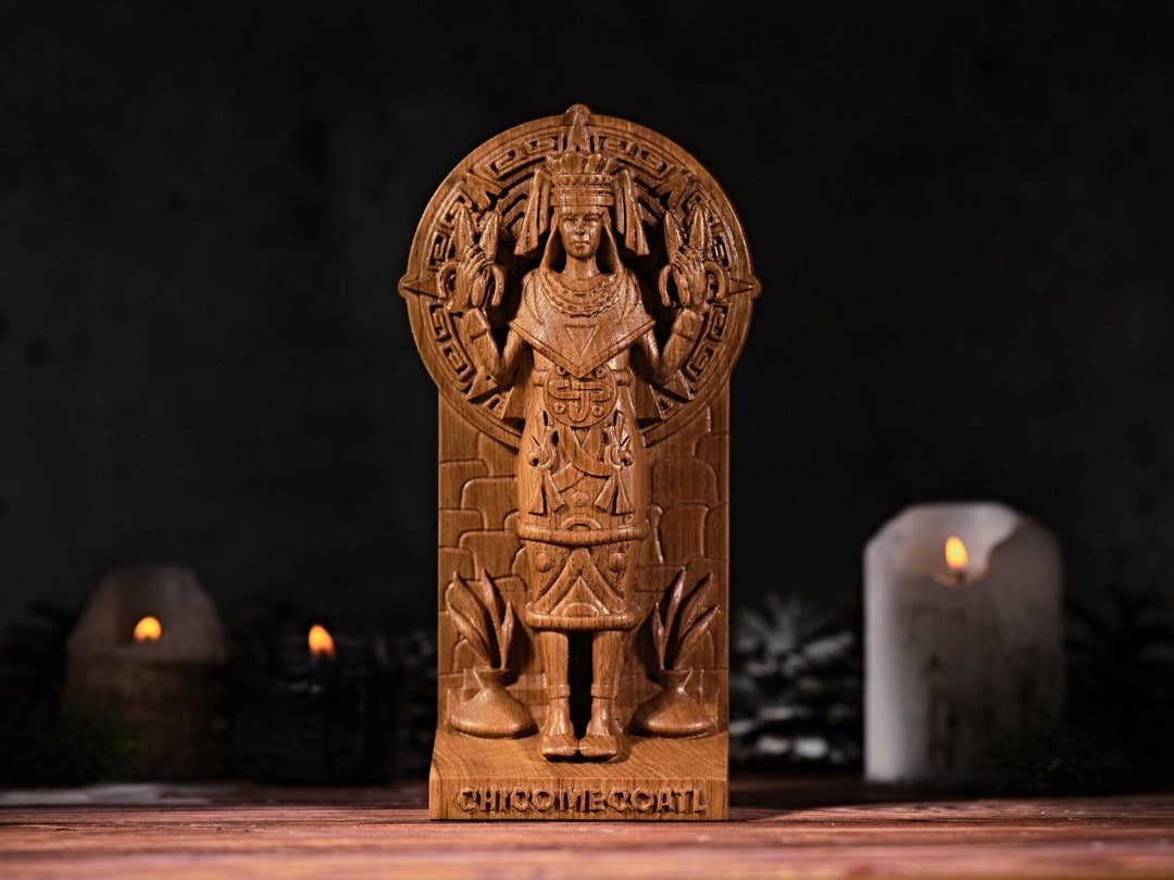 Chicomecoatl Aztec Goddess, Aztec Goddess, Aztec Statue, Mexican Art ...