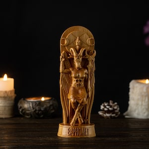 Set of Wicca Idols: Baphomet and Selene, Occultism Statue, Gnostic Idol ...