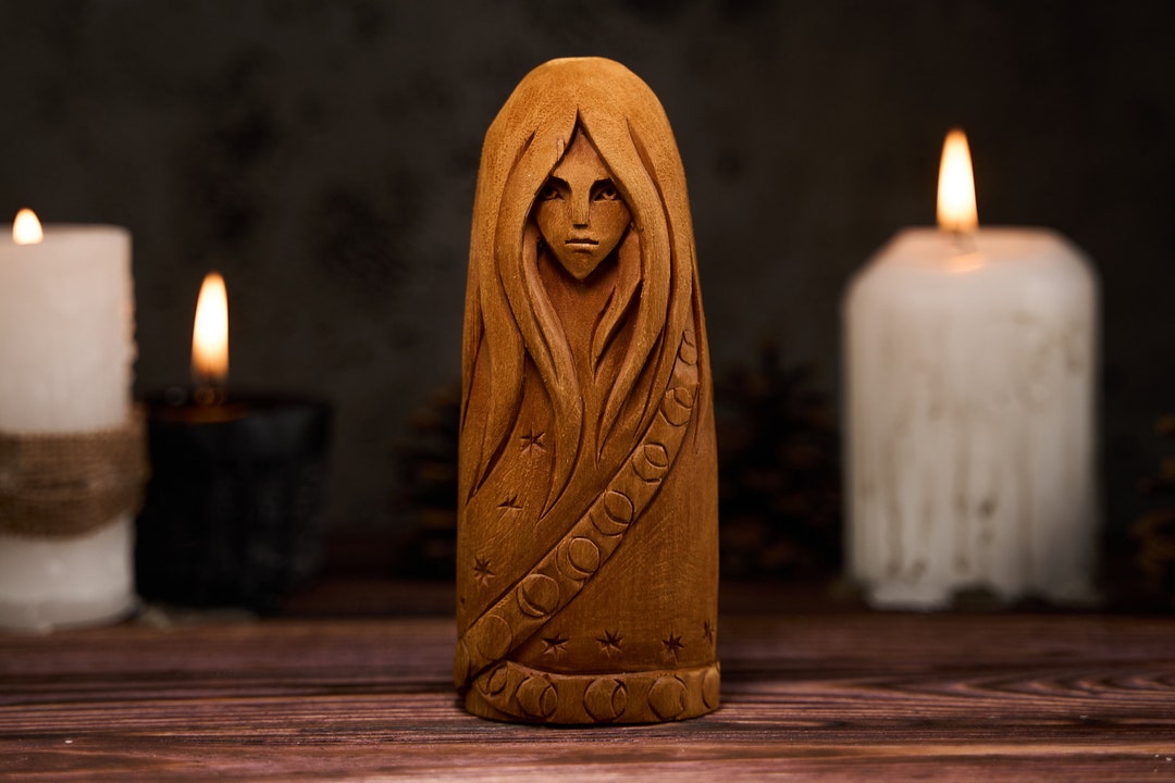 Moon Goddess, Nyx Goddess, Luna Norse Goddess, Pagan Statue, Wicca ...