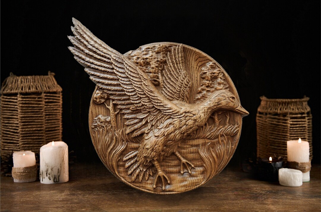 Drake Wood Wall Decor, Duck Wood Art, Duck Carvings, Drake Art, Wood ...