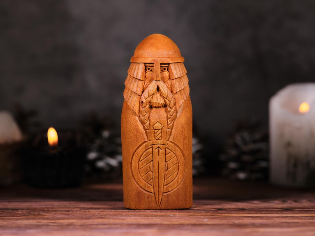 Tyr Norse Figure, Tyr Norse God, Tyr Wooden Statue, Norse God Statue ...