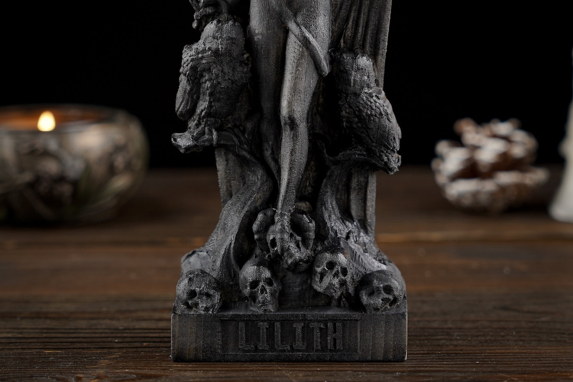 Lilith Statue Black Lilith Wicca Goddess Astaroth Statue - Etsy