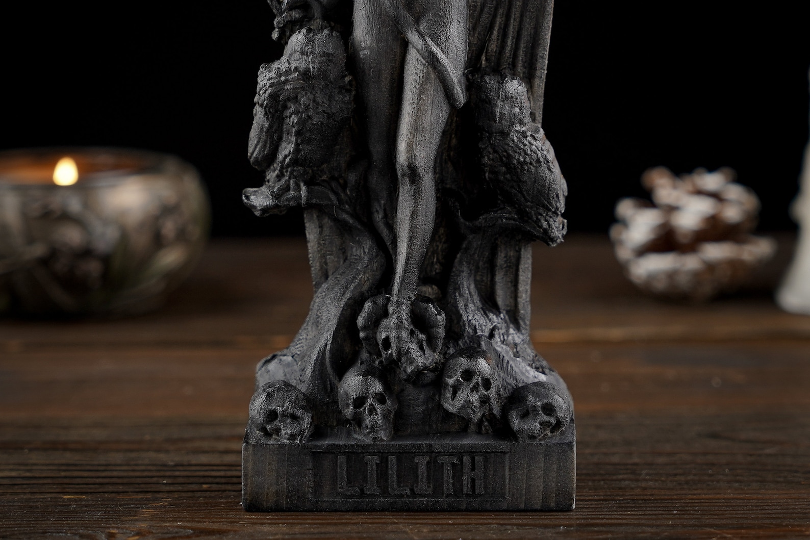 Lilith Statue Black Lilith Wicca Goddess Astaroth Statue - Etsy