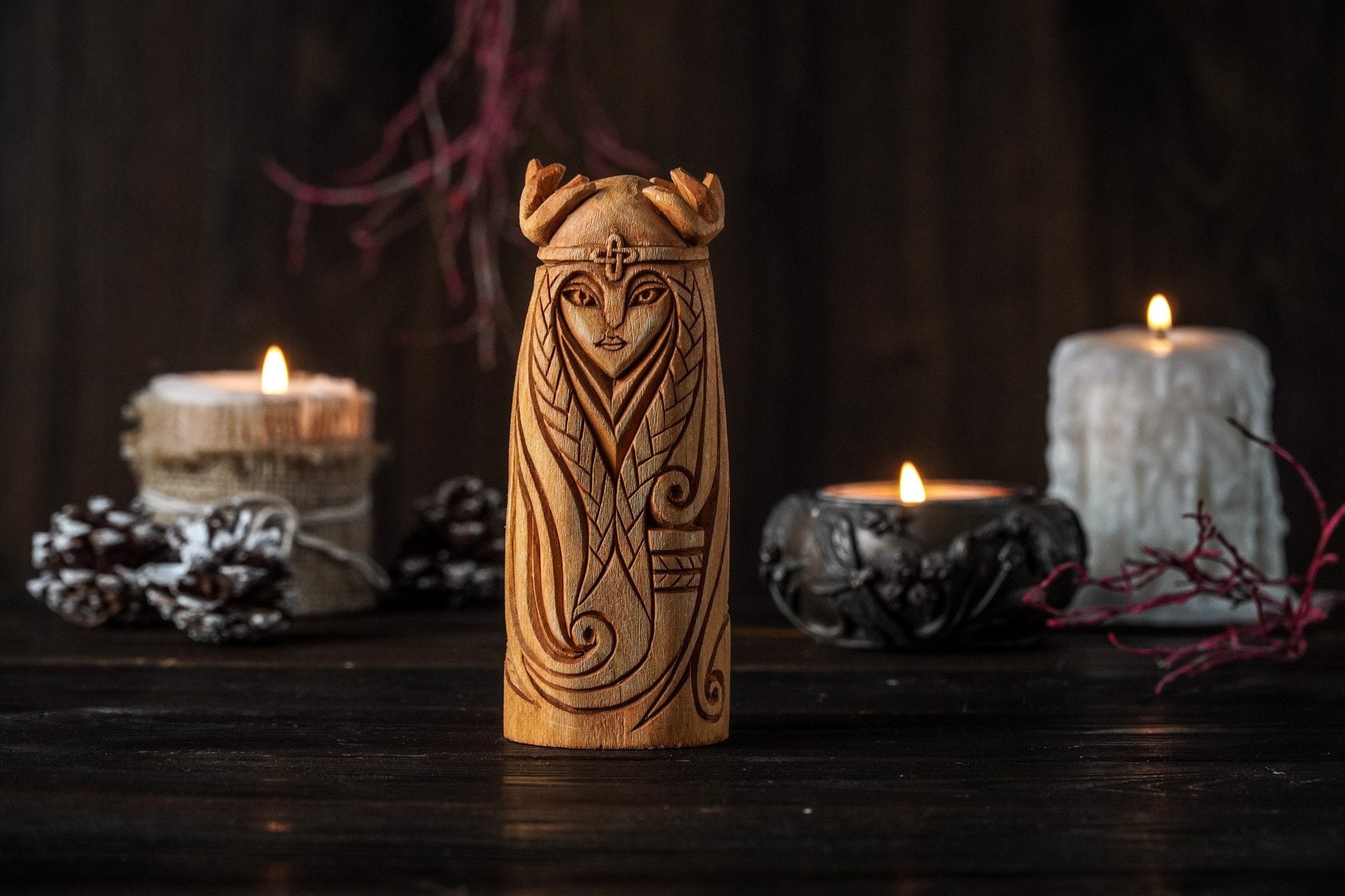 Sif Norse Goddess Sif Wooden Statue Viking Statue Sif - Etsy