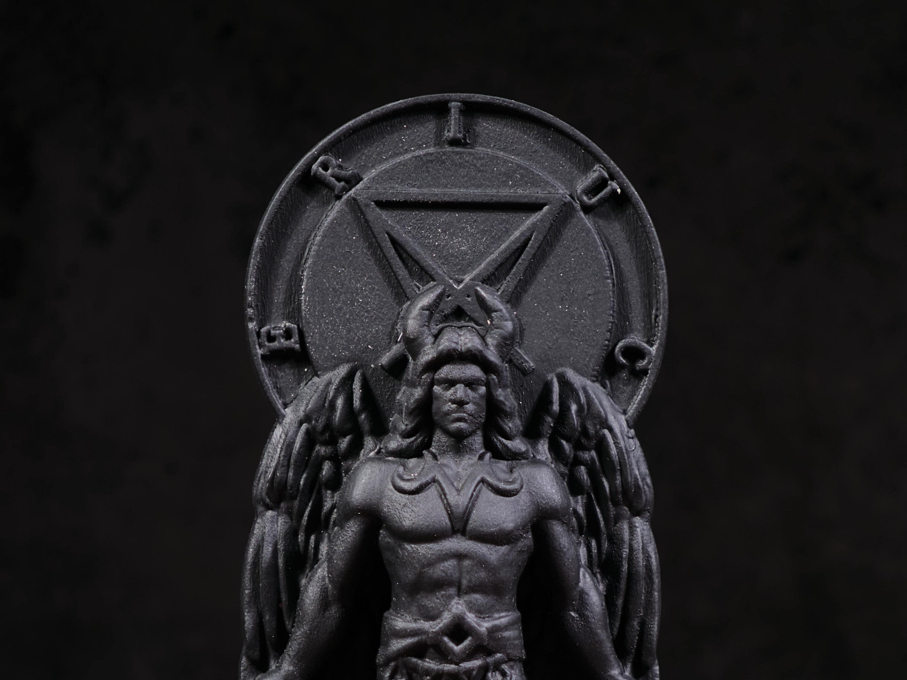 Black Lucifer Angel Statue, Satan Statue, Lucifer Series, Occultism ...