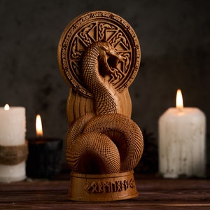 Jormungandr Statue, Jormungandr Norse Statue, Serpent Norse Statue ...