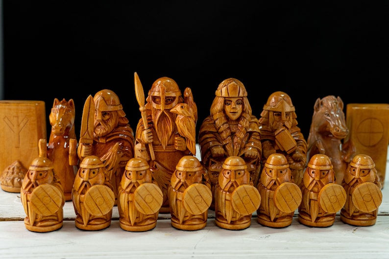 Norse Gods Chess Set Valhalla Battle Chess Set - Etsy