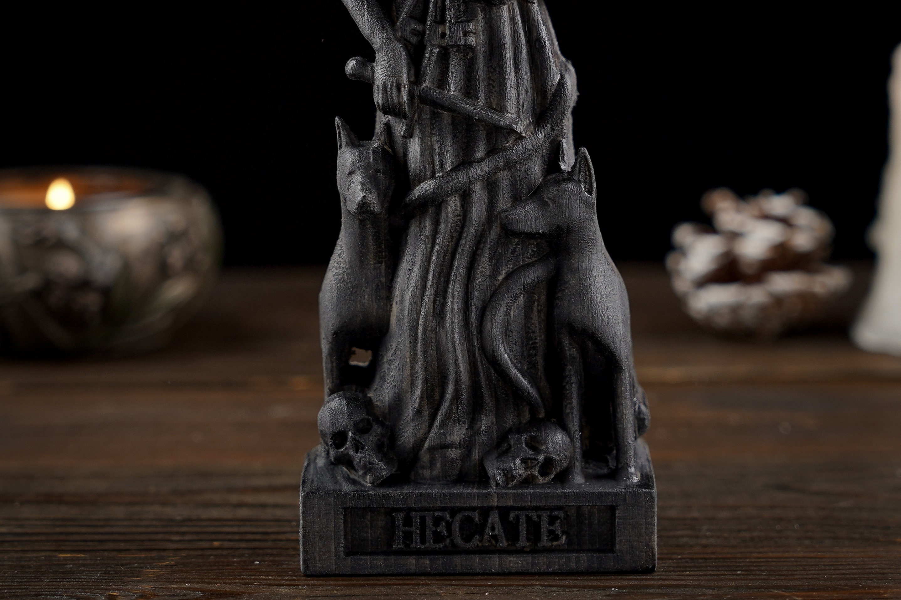 Hecate Statue Hecate Greek Goddess Hekate Black Figure - Etsy